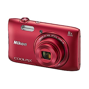 Nikon COOLPIX S3600 20.1 MP Digital Camera with 8x Zoom NIKKOR Lens and 720p HD Video (Red) (Discontinued by Manufacturer)
