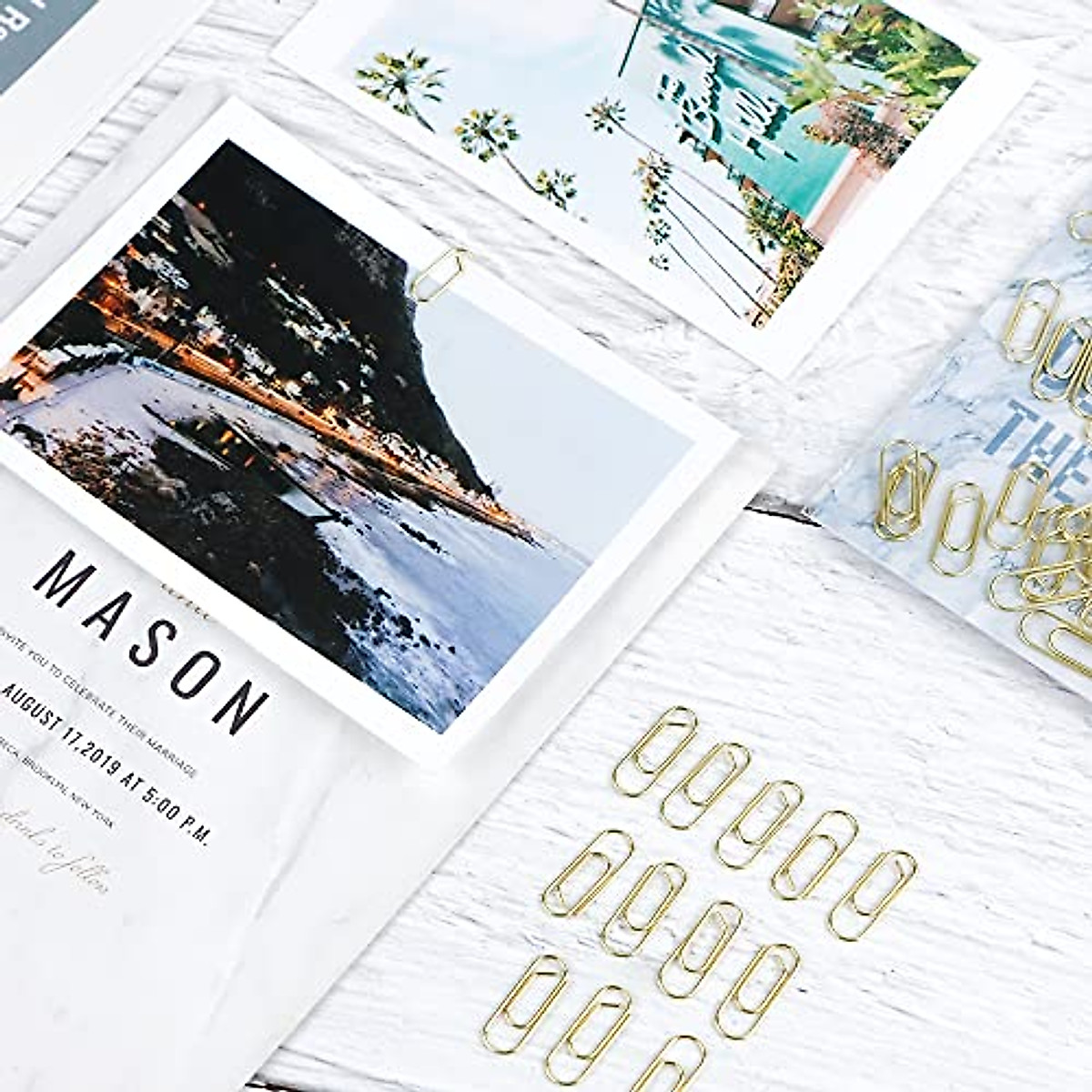 Mini Paper Clips Golden 50pcs Small Size Metal Paperclip 15mm Gold Nickel Plating Finish Bookmarks for Office Accessories School Stationery Supplies (Gold)