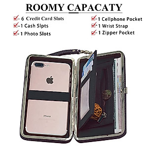 Achieer Women Bowknot Wallet Large Long Purse Phone Card Holder Clutch Capacity Pocket