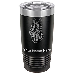 LaserGram 20oz Vacuum Insulated Tumbler Mug, Scottish Terrier, Personalized Engraving Included (Black)