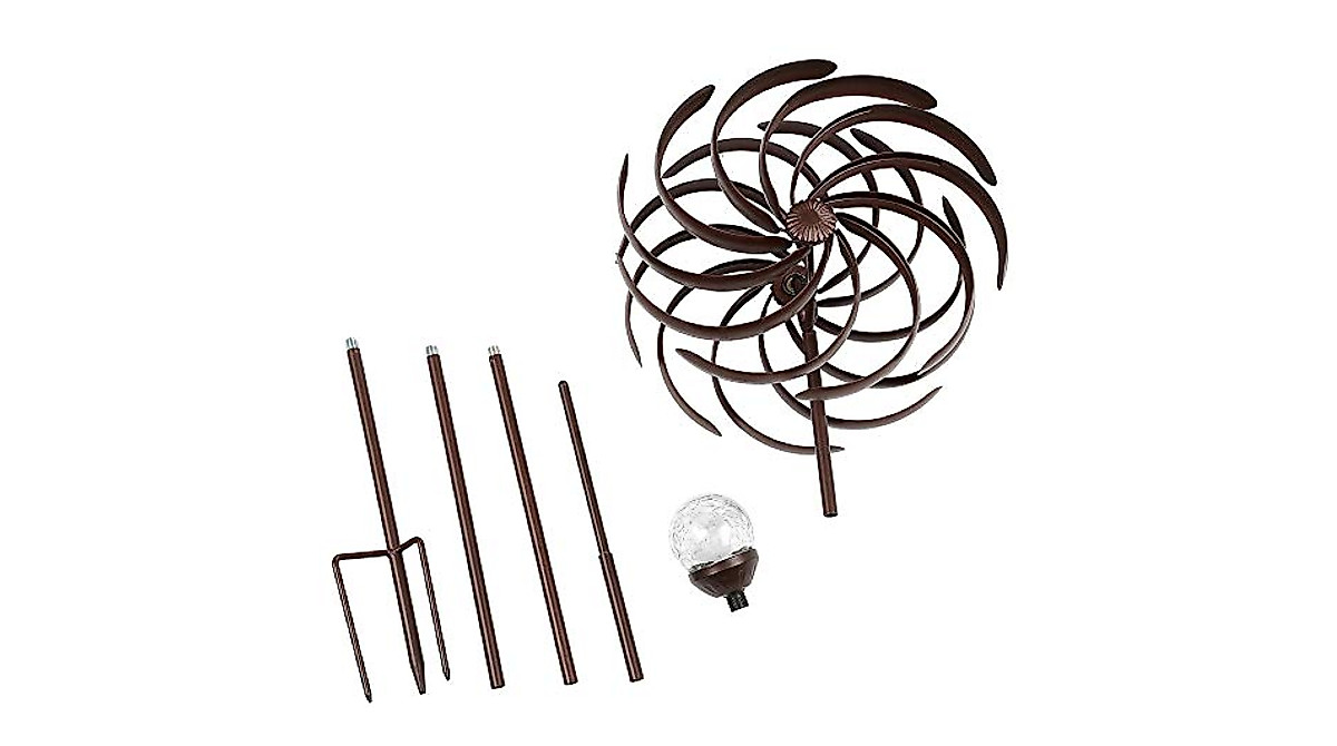 Solar Wind Spinner Willow Leaves - Solar Garden Kinetic Art | Durable ...