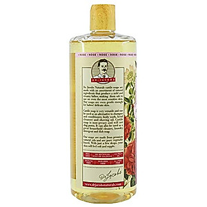 Dr Jacobs Naturals 32 Oz. 2 Pack Pure Castile Liquid Soap - No Palm Oil, GMO Free - Multi-Purpose for Face, Hair, Laundry and Dishes - Hypoallergenic and Dermatologist Approved (Rose & Charcoal)