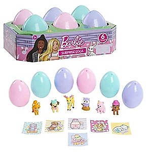 Barbie Surprise Eggs, 6 Blind Capsules, Easter Basket Stuffers and Gifts, Kids Toys for Ages 3 Up by Just Play