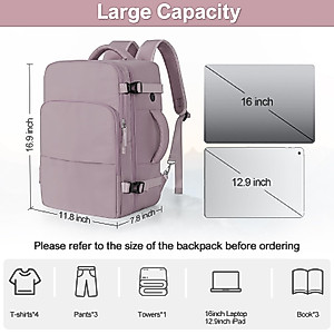 Sinaliy Travel laptop Backpack for Women, Personal Item Size Flight Approved, 16 Inch Laptop Bag with Multi-Pockets, College Computer Bag, Waterproof Carry On Backpack Casual Daypack Backpack