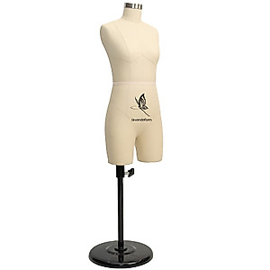 lavandeform Half Scale Dress Form（Not Adult Full Size ） 1:2 Miniature Sewing Mini Trouser Dress Form Straightly Into Body Inside, Fully Pinnable Dressmaker Dummy (Beige)