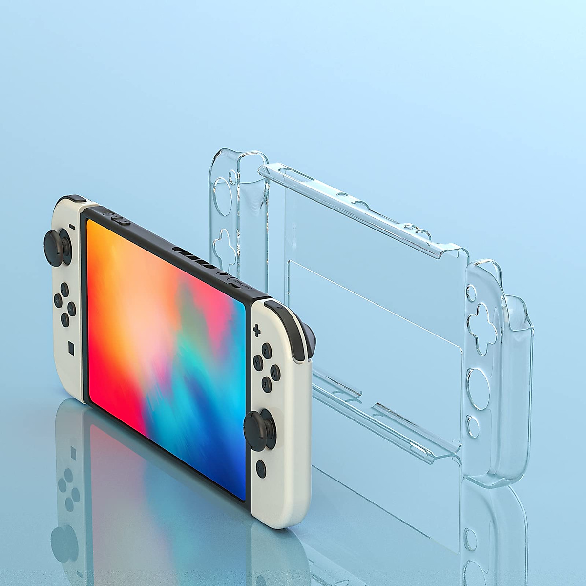 HEATFUN Protective Case for Switch OLED, Switch OLED Hard Console Case and TPU Joy Con Covers - Switch OLED Accessories