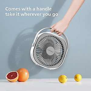 Lahuko 2022 Upgraded Personal USB Desk Fan[8 inch], 3 Speeds Portable Table Cooling Fan Powered by USB,360° Rotatable,Quiet Operation,for Home Desktop Office Car Outdoor Travel