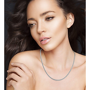 Miabella 925 Sterling Silver Italian 4mm Mesh Link Chain Necklace for Women, Made in Italy (Length 20 Inches)