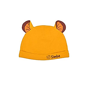 Disney Lion King Boys’ Simba Costume Bodysuit and Hat Set for Newborn and Infant – Yellow/Brown/White