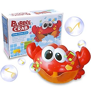 Baby Bath Bubble Toy Bubble Crab Bubble Blower Bubble Machine Bubble Maker with Nursery Rhyme Bathtub Bubble Toys for Infant Baby Children Kids Happy Tub Time (Crab)