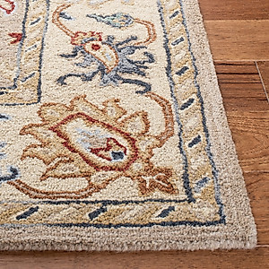 SAFAVIEH Heritage Collection Area Rug - 9' x 12', Brown & Beige, Handmade Traditional Oriental Wool, Ideal for High Traffic Areas in Living Room, Bedroom (HG825A)