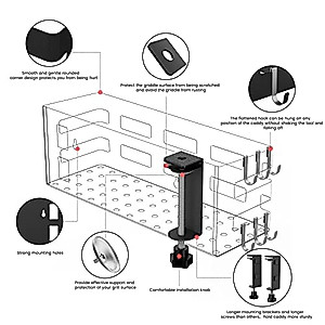 MeWeBlue Griddle Caddy Storage, Space Saving Grill Accessories Tool Holder, BBQ Accessories Organizer Box Designed for 28 36 Blackstone Griddle, Tool Free No Drill