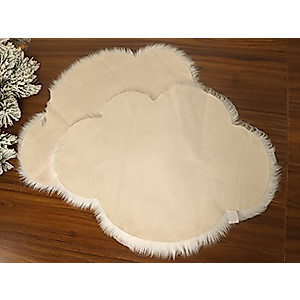 Woolous Cloud Faux Fur Rug - Nursery Fluffy Shaggy Cloud Shape White Rug - Faux Sheepskin Fur Area Rug Carpet - Kids Rug for Cozy Bedroom Decor - Living Room Rug (2 Pack, 2.4x1.8 ft)