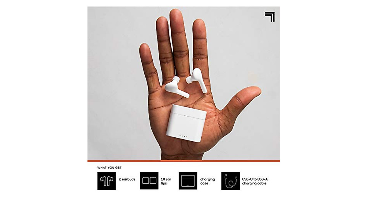 Sharper Image Soundhaven Wireless Earbuds with Qi Charging & 16H Playtime