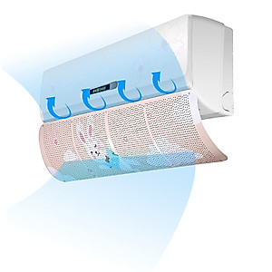 Adjustable Air Conditioner Deflector Vent Deflector, Anti Direct Blowing Baffles Air Conditioning Cover Retractable Air Outlet Wind Shield for Home (Front Hanging-Air Balloon, 35.4x10.6 Inch)