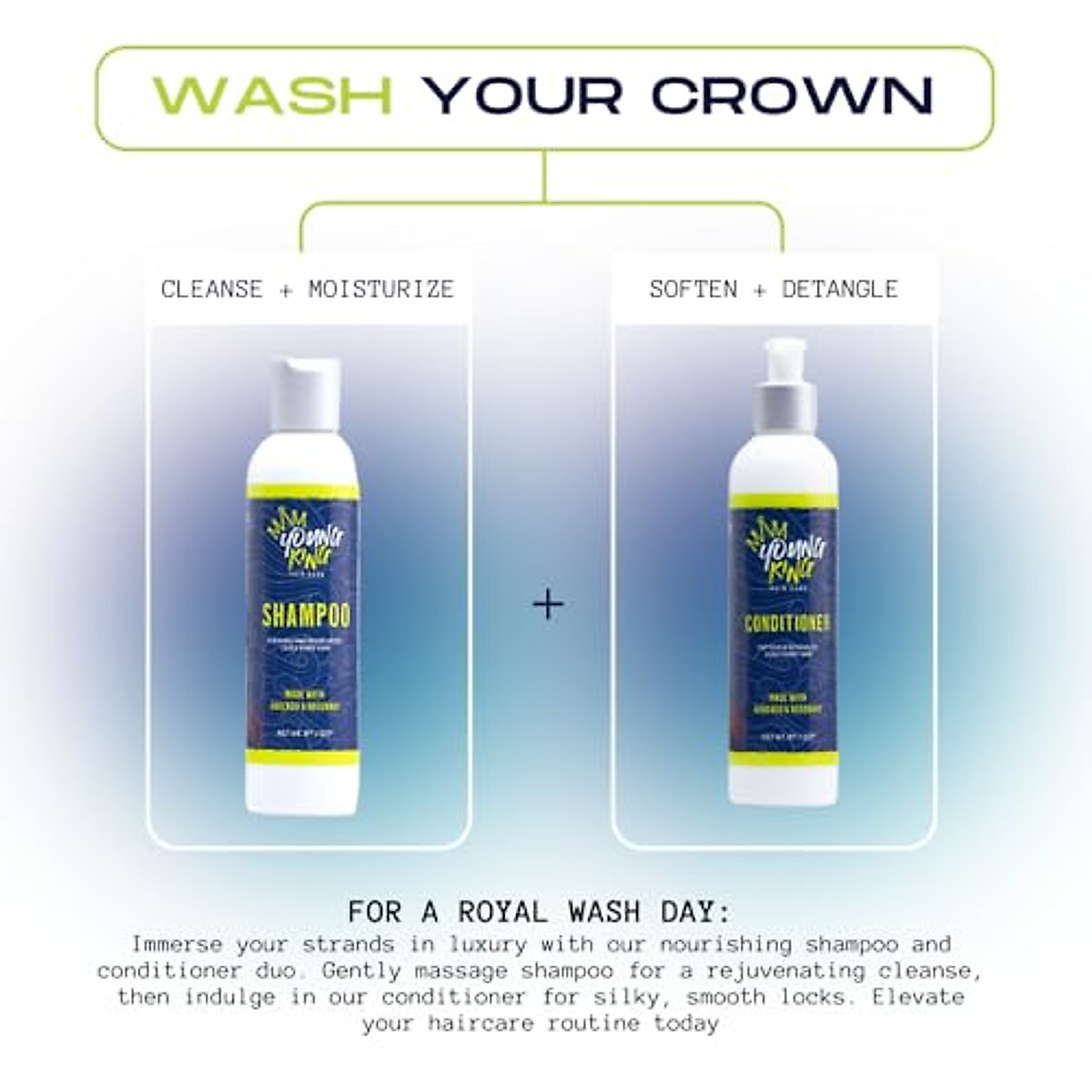 YOUNG KING HAIR CARE Kids Shampoo For Boys | Cleanse and Hydrate Natural Curls | Plant-Based and Harm-Free | 8oz