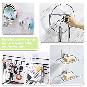 SHANZHUU 5 Pack Shower Caddy Adhesive Sticker Hooks, Shower Rack Adhesive, Corner Shower Caddy Adhesive Replacement for Bathroom Shelf Basket Soap Dish and Kitchen Accessories