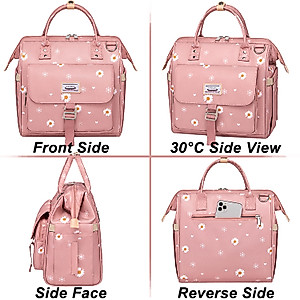 Weitars Lunch Bag for Women,Floral Insulated Lunch Box Lunch Tote,Wide-Open Lunch Purse with Removable Shoulder Strap,Lunchbag for Work Picnic Hiking