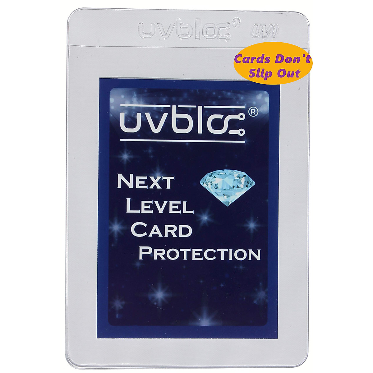 UVBLOC Semi Rigid Card Holder Sleeves (50 Pack) PSA Grading Saver Storage Protector Cases for Trading Baseball Basketball Football Pokemon Sports Cards