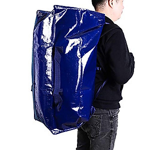 VENO 12 Packs Heavy Duty Large Storage Moving Bags Bundles, 6 Packs of Large Moving Bags with Strap and 6 Packs Oversize Moving Storage Bags