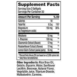 OLLY Ultra Strength Sleep Softgels, 10mg Melatonin, L-Theanine, Chamomile, Magnesium, Lemon Balm, Supports Deep Restful Sleep, Nighttime Sleep Aid, Non Habit-Forming - 60 Count