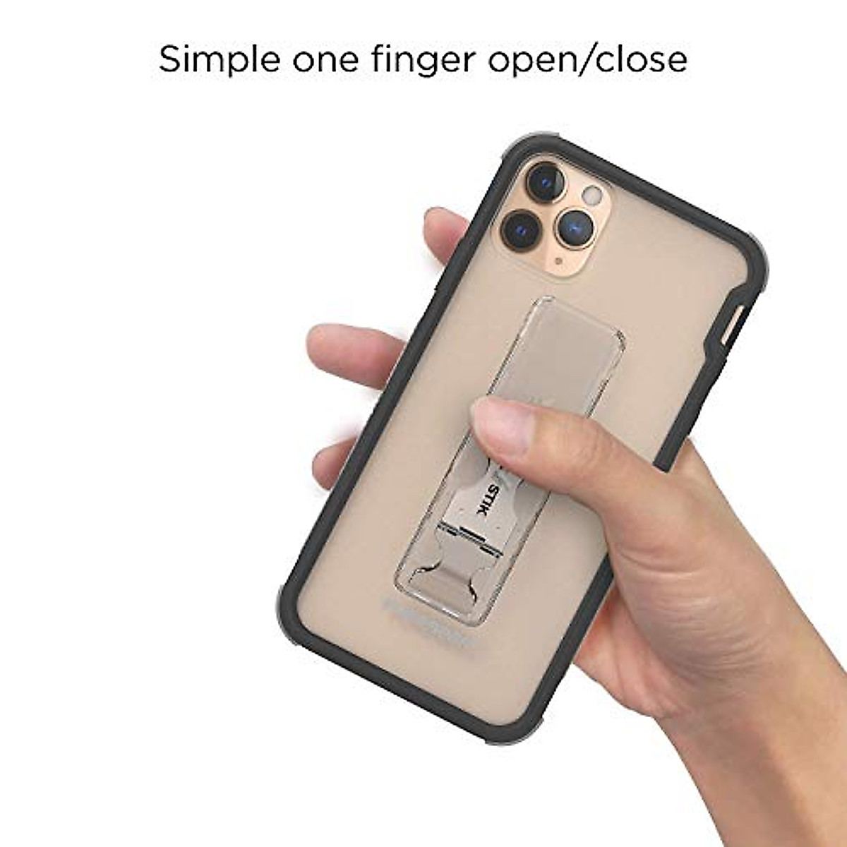 PureGear KikStik Universal Phone Kickstand & Grip, Ultra-Thin, Low Profile, Compatible with Wireless Charger, One Finger Operation Cell Phone Stand, Fits Most Phones, Pocket Friendly (Clear Matte)