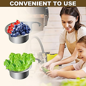 Stainless Steel Sink Drain Strainer Basket, 2024 Upgraded Multifunction Hanging Sink Strainer Colander Drain Basket, Kitchen Sink Food Waste Filter and Vegetables Fruits Clean(S,1pcs)