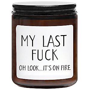 Funny Gifts for Women,My Last F Scented Soy Candle for Her Him, Funny Birthday Gift for Friends BFF, Bestie