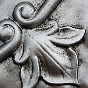 Faux Tin Glue up Drop in Ceiling Tile #TD04 Antique Silver. Pack of 10 2'X2' tiles covers 40 sq.ft. Easy to install PVC panels, great for DIY projects - antique vintage look ceiling, 3D wall paneling