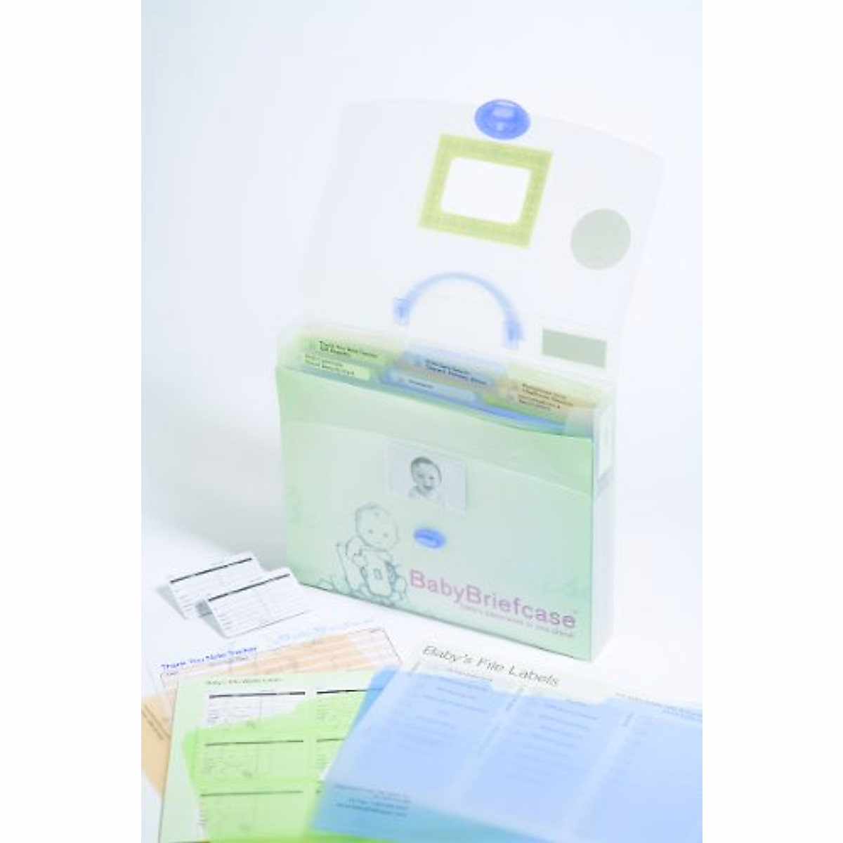 Baby Briefcase Baby Paperwork Organizer, Mint/Periwinkle