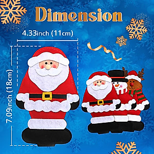 Christmas Silverware Holders Pockets Knifes Forks Bag Snowman Santa Claus Elk Christmas Party Decoration for Children 6pcs