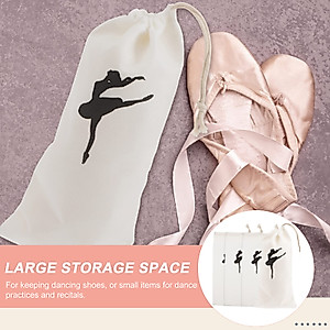 INOOMP Girls Backpack Dance Bag Dance Bag Dance Bag 4Pcs Dance Shoe Bags Pointe Shoes Canvas Ballet Drawstring Bag Dance Ballet Shoes Bags Shoe Bag Canvas Backpack Canvas Backpack Toddler Backpack