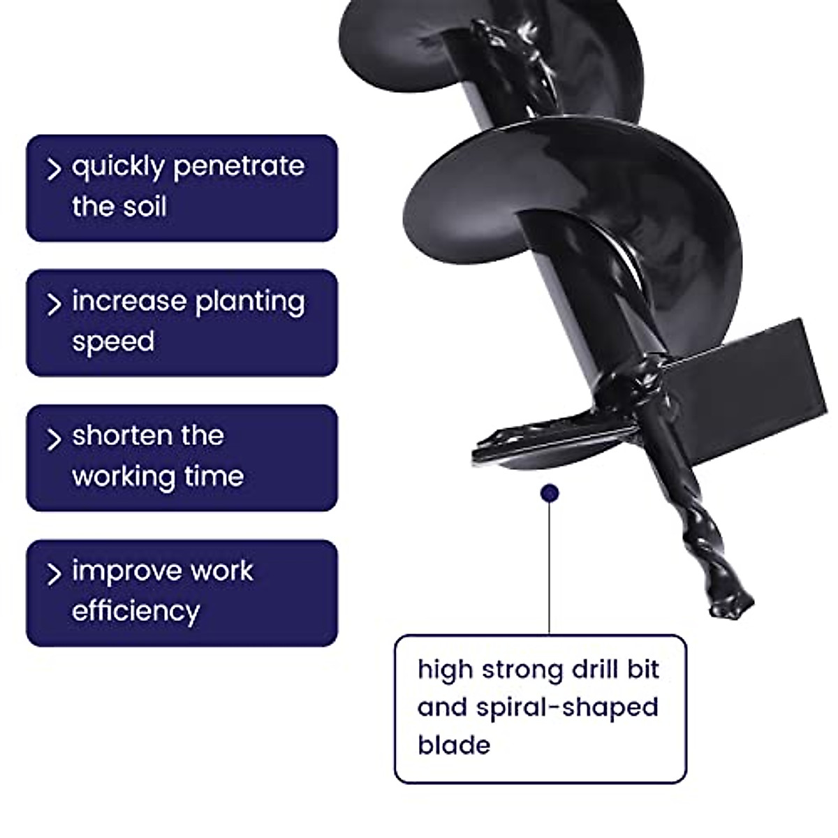 DYRABREST Auger Drill Bit 4 inch Garden Plant Flower Bulb Auger Spiral Hole Drill for Post Holes Replacement Earth Digger Planting Drill