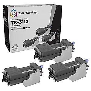 LD Compatible Toner Cartridge Replacement for Kyocera-Mita FS-4100dn TK-3112 (Black, 5-Pack)