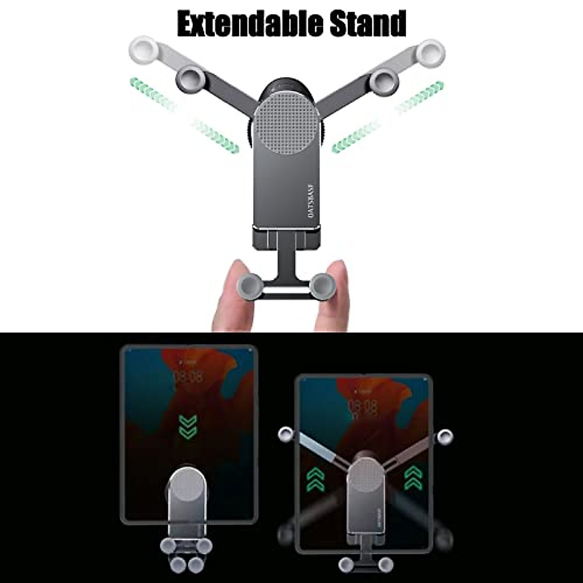 Z Fold 3 Car Mount for Car Vent, Car Vent Phone Mount Holder with Adjustable Extension Arm, Galaxy Z Fold 3/Z Fold 4 Car Mount Compatible with iPhone, iPad, Samsung, Tablet and More -Air Vent