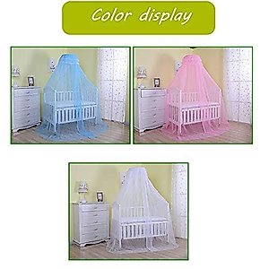 Cdycam Baby Infant Toddler Bed Dome Cots Mosquito Netting Hanging Bed Net Mosquito Bar Frame Palace-Style Crib Bedding Set (Blue Mosquito Netting Only, Without Stand)