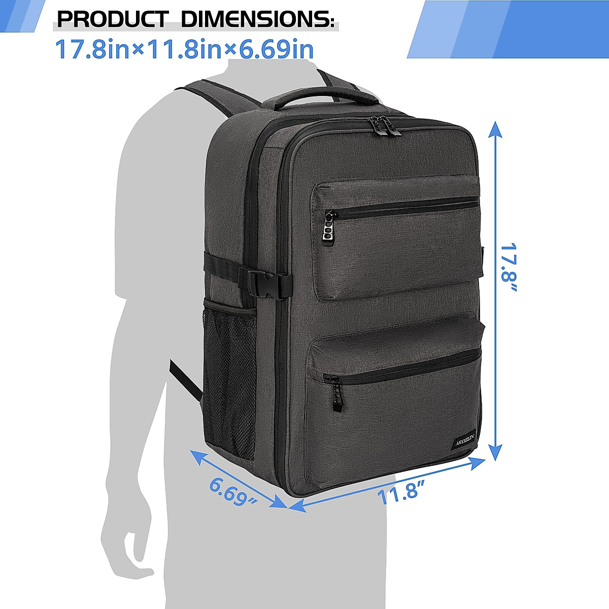 AKOZLIN Travel Gaming Console Backpack Compatible with Play Stantion 5 4 PS5/PS4/PS4 Pro/PS4 Slim/Xbox One X S Black With Pocket for Phone