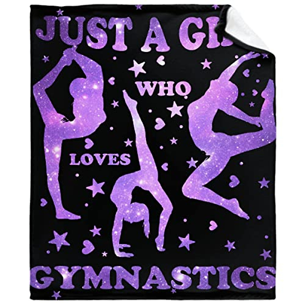 ARTBLANKET Just A Girl Who Loves Gymnastics Blanket for Fall Winter Spring All Season Warm Fuzzy 50x40 in for Small Kids/Child Microplush Fleece Summer Autumn Blankets for Couch Bed Sofa