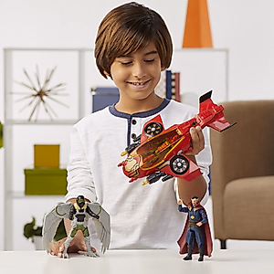 Spider-Man Marvel: Spider Escape Jet, with 3 Action Figures in 6-Inch Scale, Including Spider-Man and Marvel's Vulture, 4 Projectiles, Ages 4 and Up