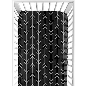 Black and White Woodland Arrow Baby or Toddler Fitted Crib Sheet for Rustic Patch Collection by Sweet Jojo Designs