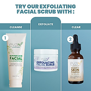 Eva Naturals Microdermabrasion Face Exfoliator and Facial Scrub - Exfoliating Facial Cleanser With Aloe, Willow Bark, Salicylic Acid - Face Wash (2 oz)