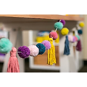 Oh Happy Day Pom-Poms and Tassels Garland & Oh Happy Day Rainbows Die-Cut Rolled Border Trim - 50ft