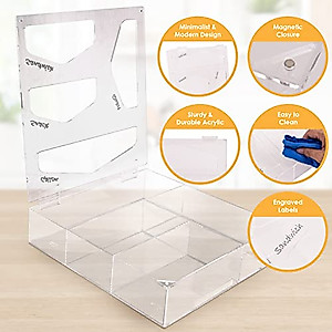Acrylic Ziplock Bag Storage Organizer - Ziplock Bag Organizer, Ziploc Storage Organizer Holder for Ziploc, Solimo, Hefty, Glad. Fits Gallon Quart Sandwich & Snack, Variety Size (Clear)