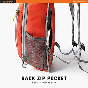 SKYSPER Small Daypack 10L Hiking Backpack Packable Lightweight Travel Day Pack for Women Men(Orange)