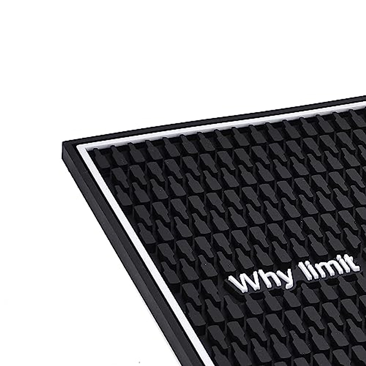 Premium Bar Mat - Non-Slip, Absorbent, and Multi-Purpose - Heavy Duty Commercial Grade Rubber - Dish Dry and Spill Mat for Kitchen or Cocktail Bar Countertops - Designed in USA - 16"x12"x0.4"-Black