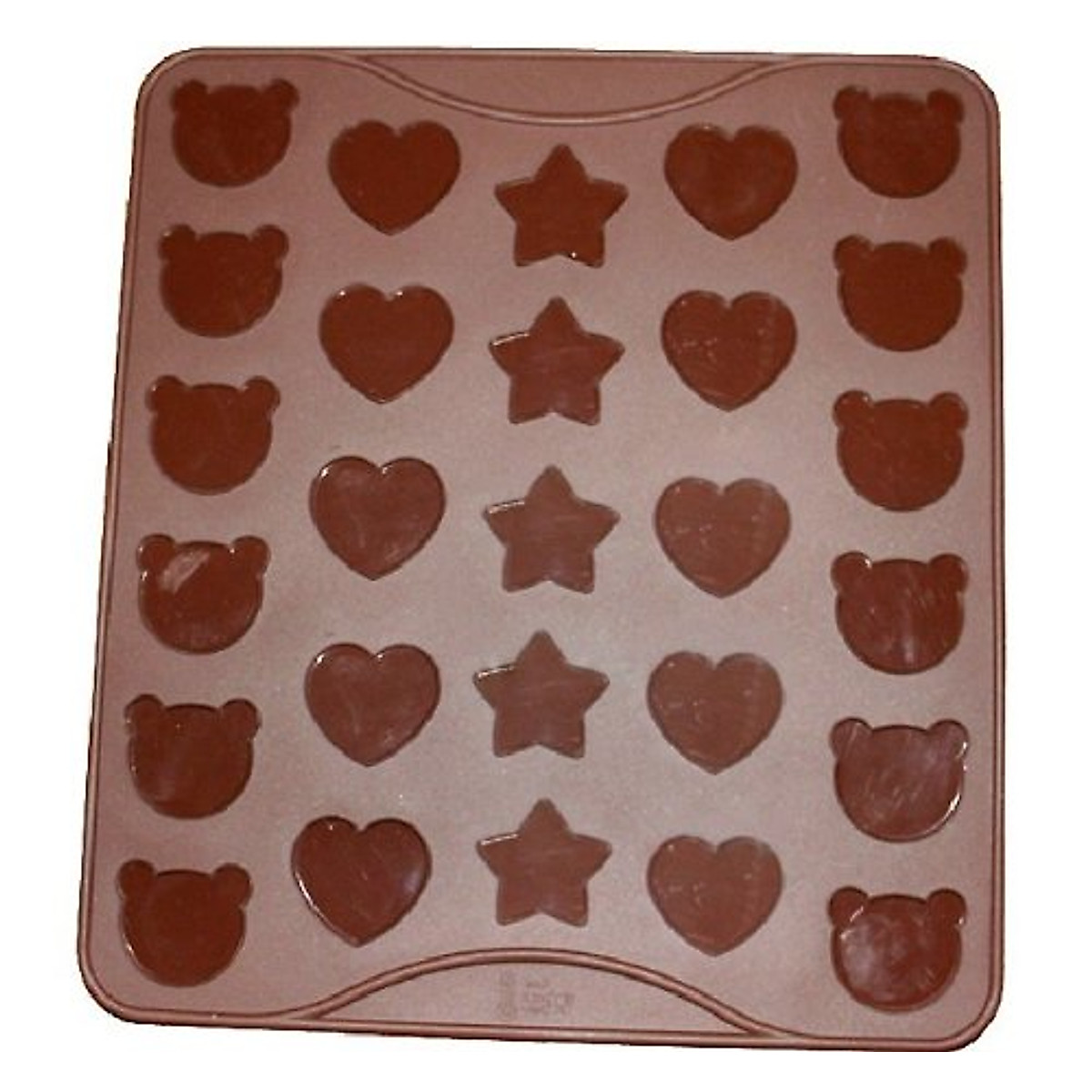 Allforhome 27 Hole Cartoon Bear Star Heart Macarons Making Silicone Mould Macaroon Baking Mat Macaroon DIY molds Heat resistant Pad Nonstick Bread Macaron Baking Sheet Biscuits Bakeware Bakery Tool