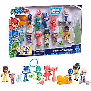 PJ Masks Deluxe Figure Set, 17 Pieces for PJ Masks Toys and Playsets, 3-inch Figures, Kids Toys for Ages 3 Up by Just Play