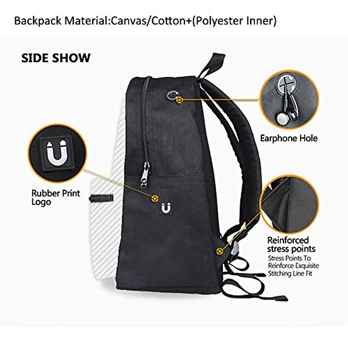 Bigcardesigns Cool Wolf Canvas Bookbag School Laptop Backpack for Men Boys