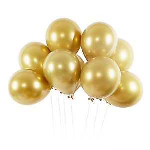 oditton Gold Balloons, 50PCS Birthday Balloons, Gleaming Metallic Balloons, 12inch(30cm) 100% Latex Helium Balloons, Colorful Festivity Graduation Baby Shower Wedding Holiday Balloon Decoration