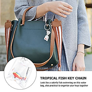 Generic Fish Charm Keychain Fish Water Bag Charms Tropical Fish Key Ring Bag Pendant Decors Orange 5.20X2.70X0.20cm 25G7A31H103GPEMH
